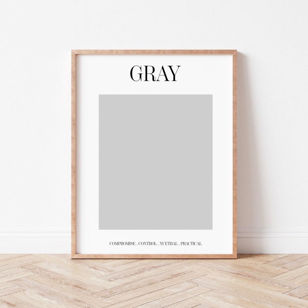 Gray Color Meaning Art Print Digital Download Printable Poster - Etsy