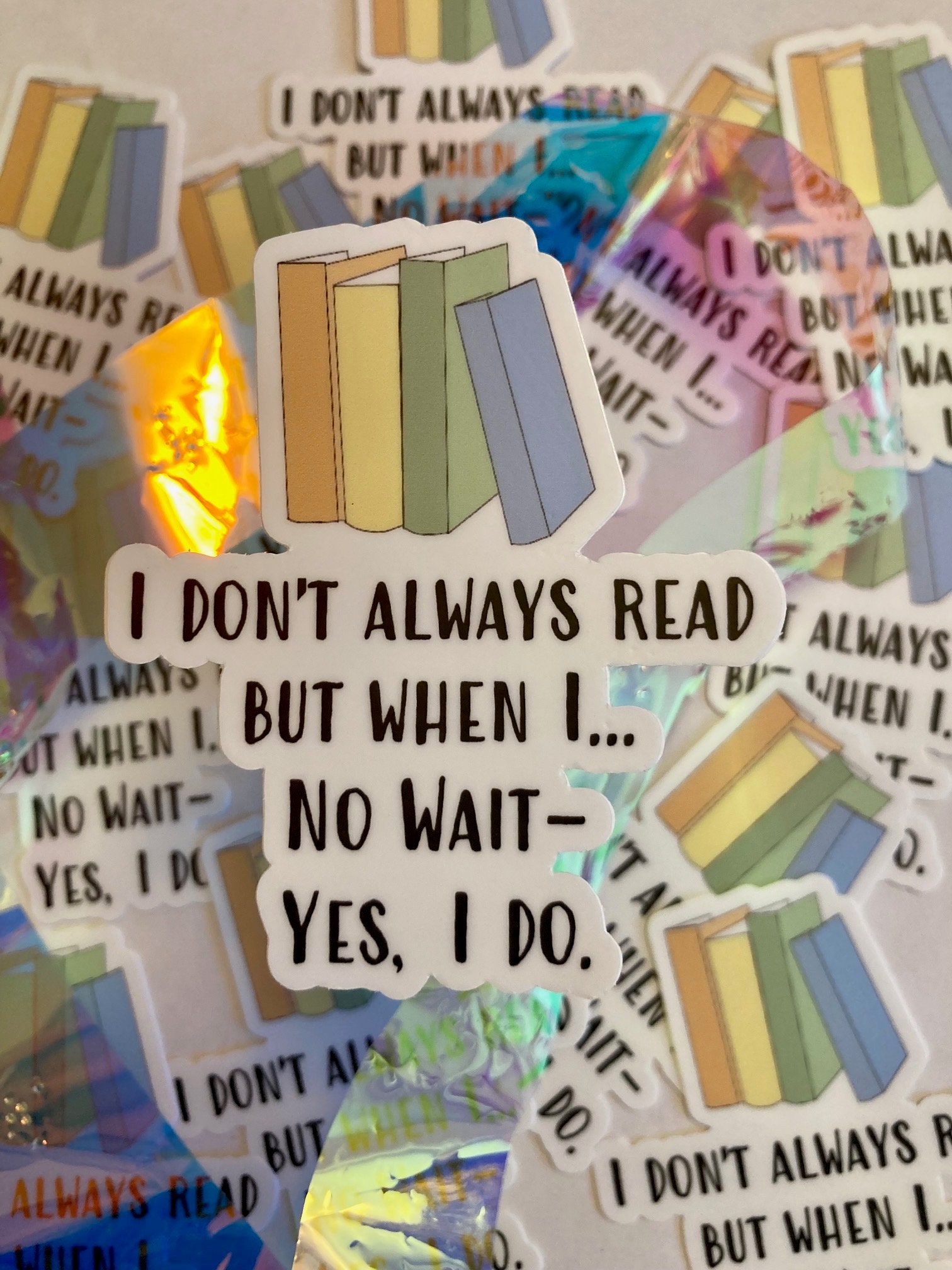 Bookish Stickers Rainbow Books Addicted to Reading Send - Etsy