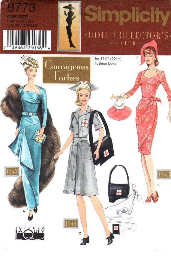 Dollmaking Patterns clothes Simplicity sewing pattern Barbie size doll ...