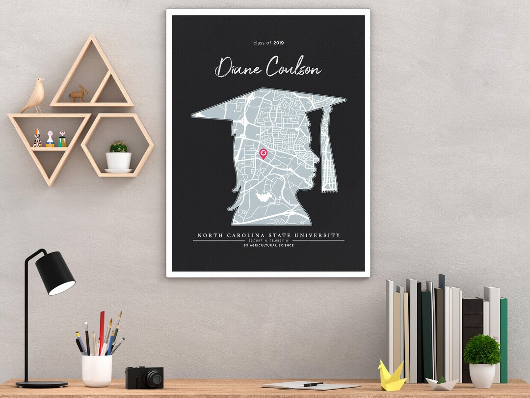 College Map Print Graduation Present Graduation Gift for - Etsy