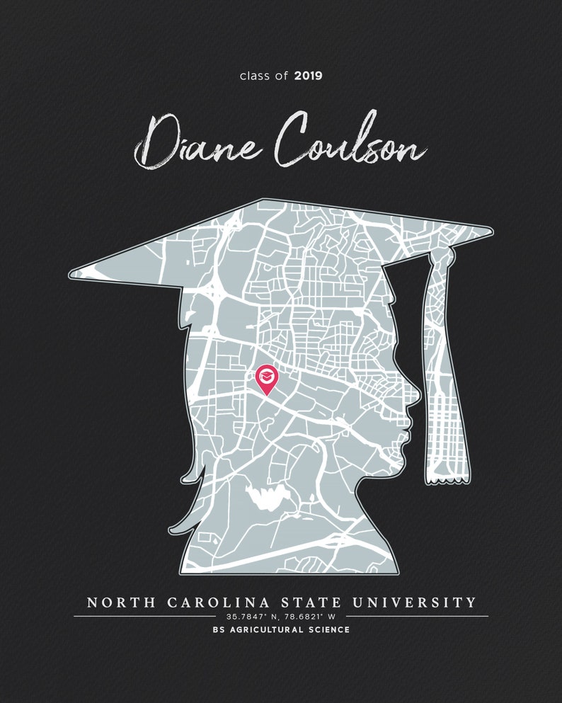 Graduation Map Print for Her Graduation Gift for Him - Etsy