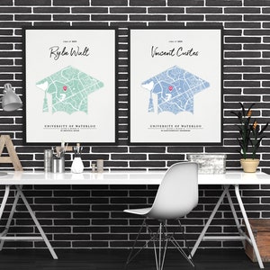 Graduation Map Print for Her, Graduation Gift for Him, University Map ...