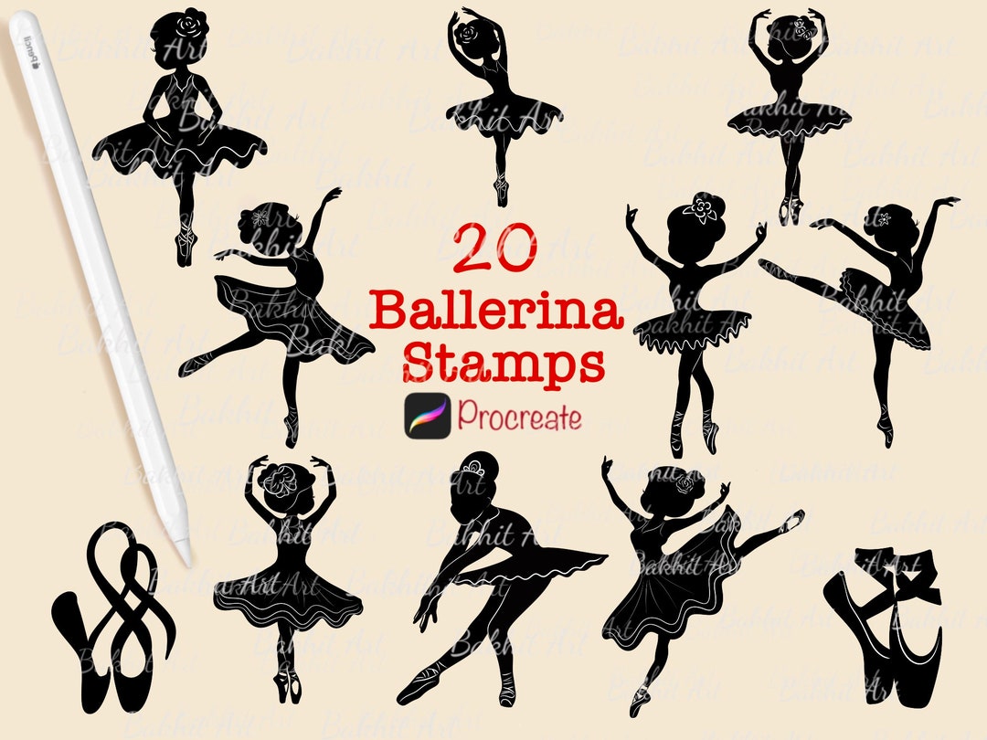 Ballerina Doodle Procreate Stamps Ballerina Ornament Stamps Procreate ...