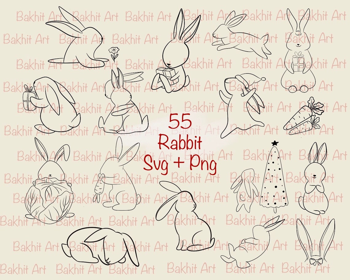 Bunny Svg Rabbit Svg Bunny Christmas Rabbit Ears Christmas Svg Files ...