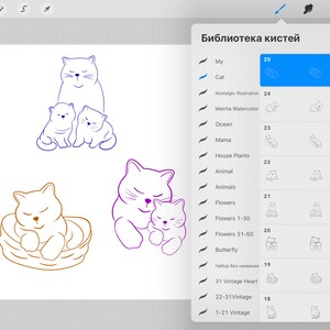 Cat Doodle Procreate Stamps Cat Stamps Procreate Brushset Stamp Bundle - Etsy