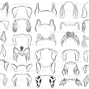 Dog Ears Doodle Procreate Stamps Dog Ear Outline Stamps Procreate ...