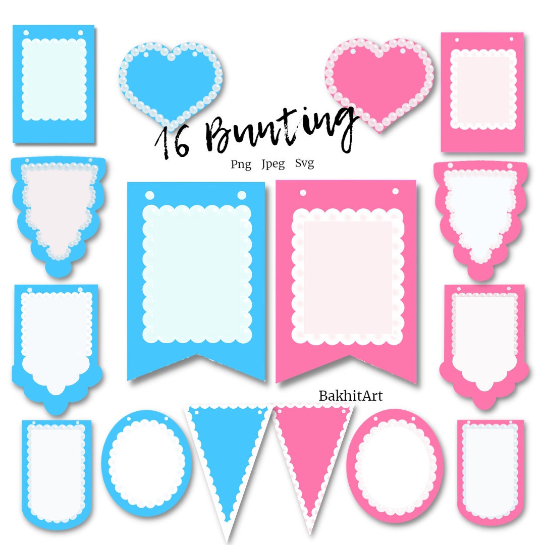 Bunting Banner svg, Bunting svg, Cumpleaños Banner svg, Plantilla de ...