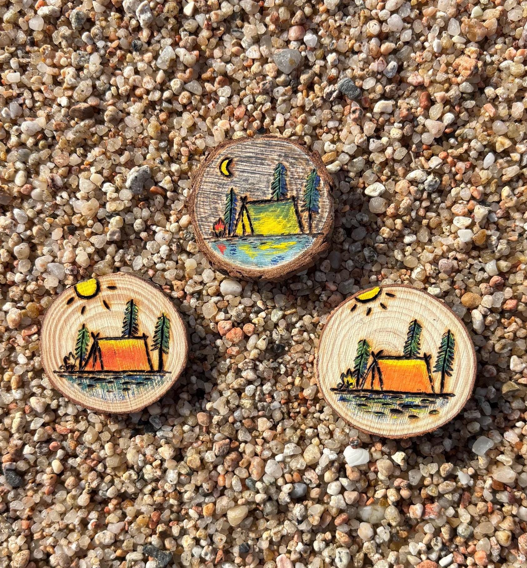 Wooden Travel Magnet – Outdoor Lover Gift – Burnt Wood Souvenir for ...