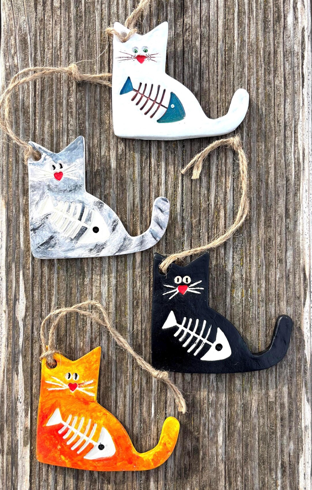 Handmade Funny Cat Ornament Set, Cat Lover Gift, Wall Decor - Etsy