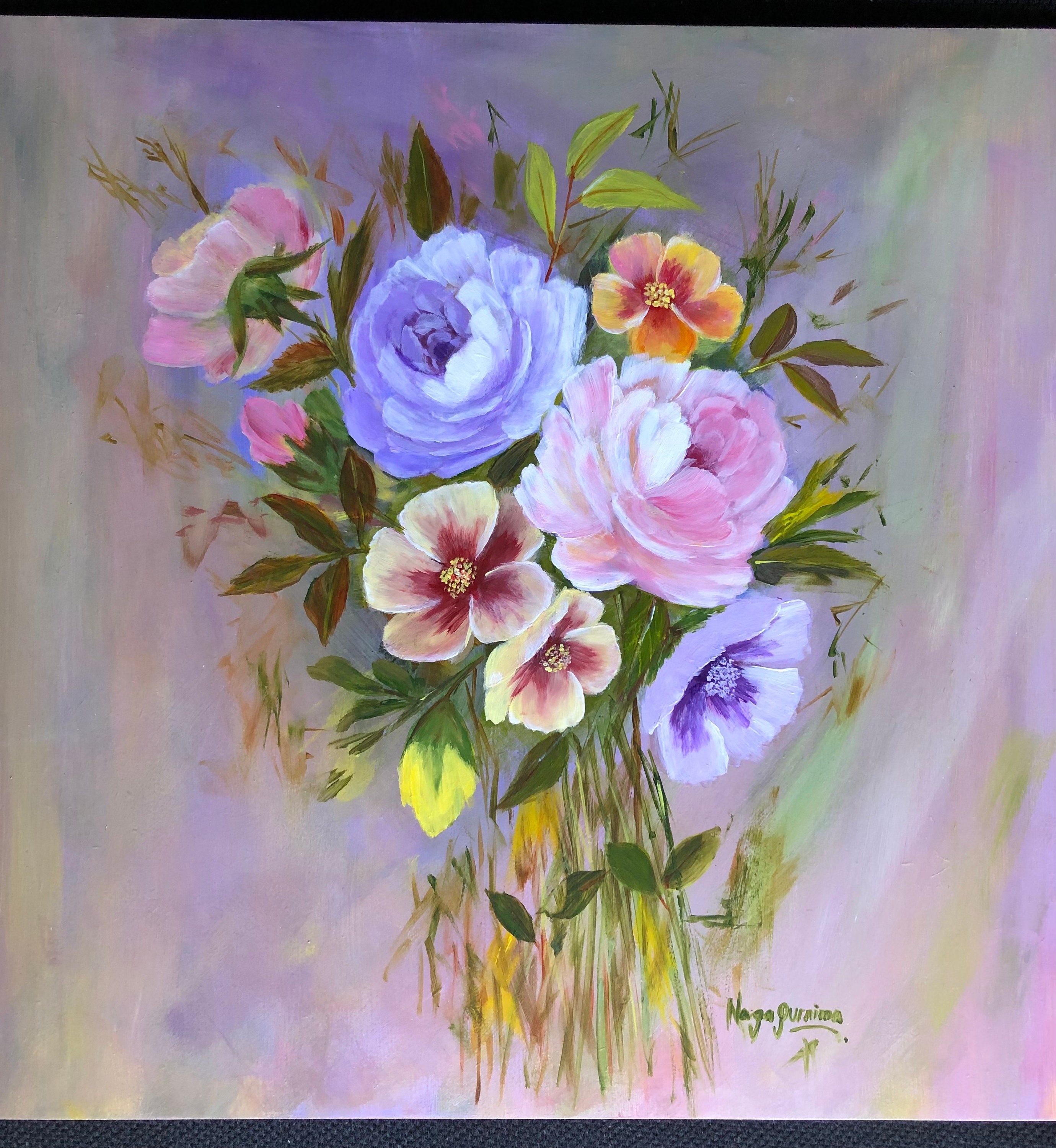 Acrylic Paintings Of Rose Flowers