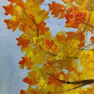 Yellow Fall Foliage Original Acrylic Painting-11*14 Inches Stretched ...