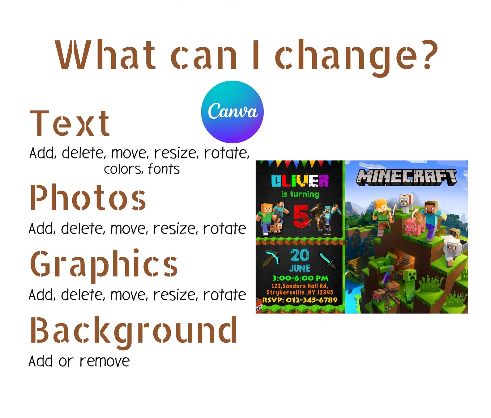 Mine Theme Birthday Invitation Mine Editable or Personalized - Etsy