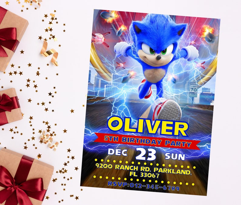 Sonic The Hedgehog Birthday Invitation Editable and - Etsy México