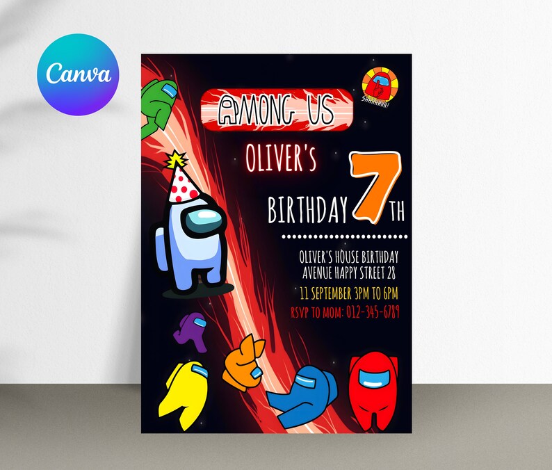 Editable Among Us Birthday Invitation - Etsy