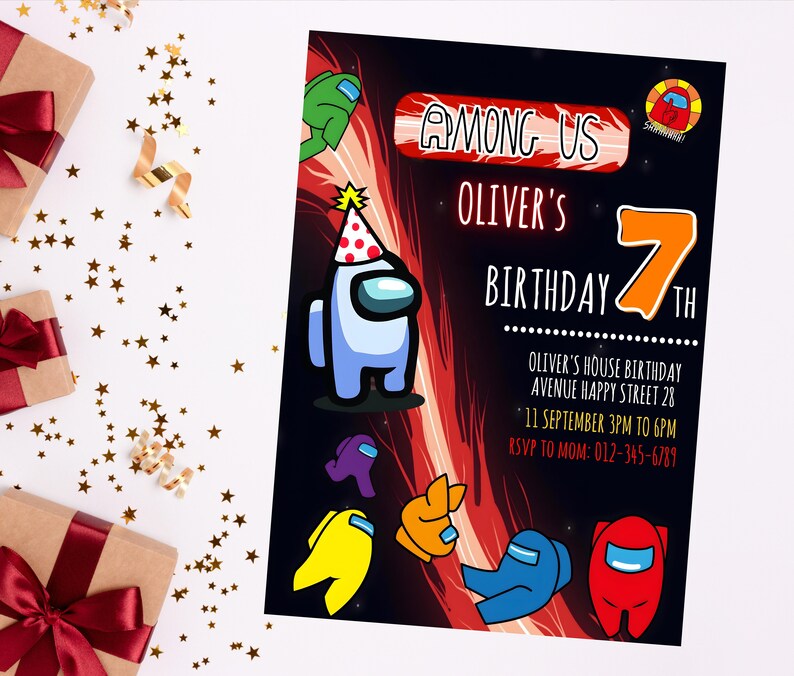 Editable Among Us Birthday Invitation - Etsy