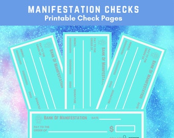 Printable Abundance Checks for Vision Boards Law of - Etsy