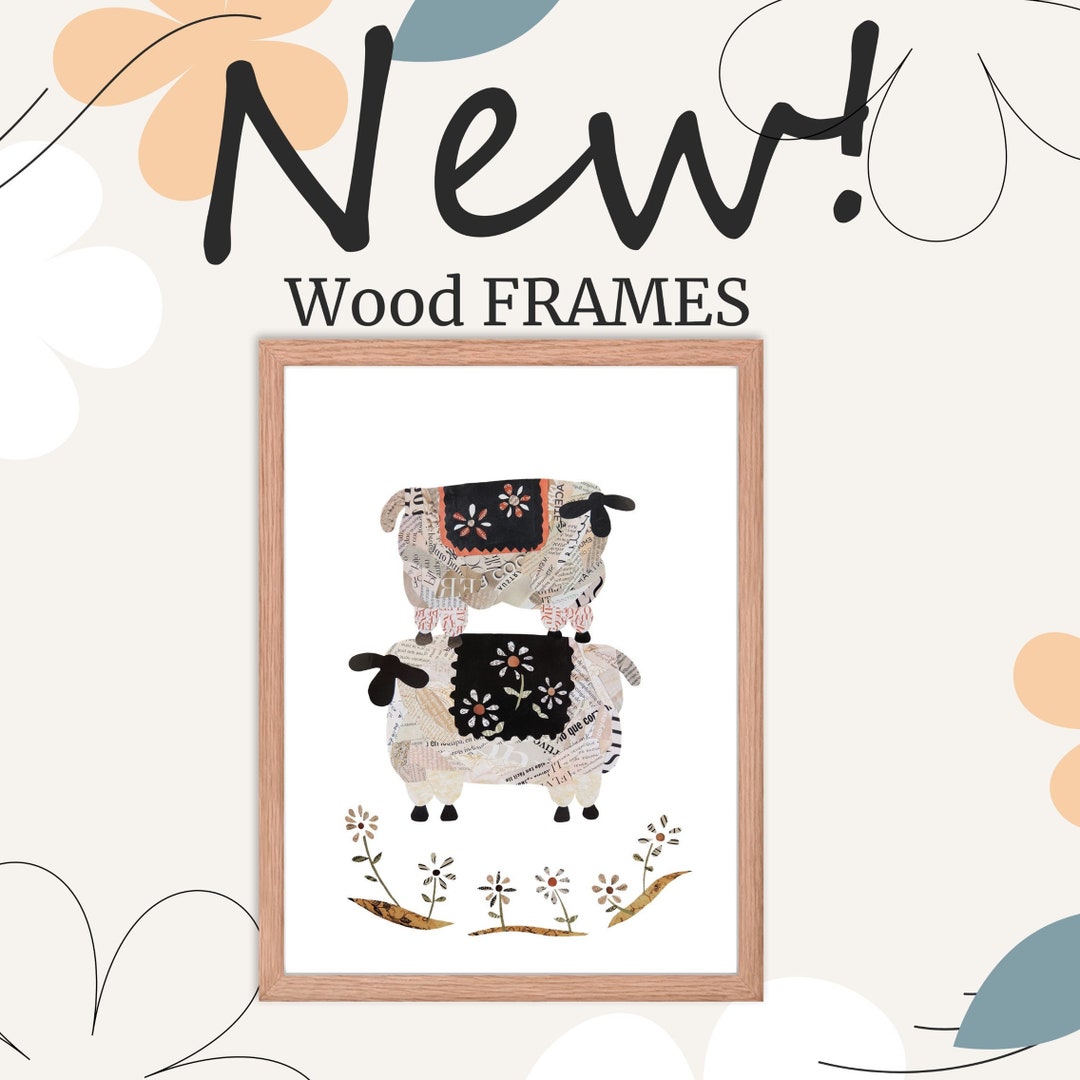 Sheep Collage Art Print: Vintage Farm Animal Decor - Etsy