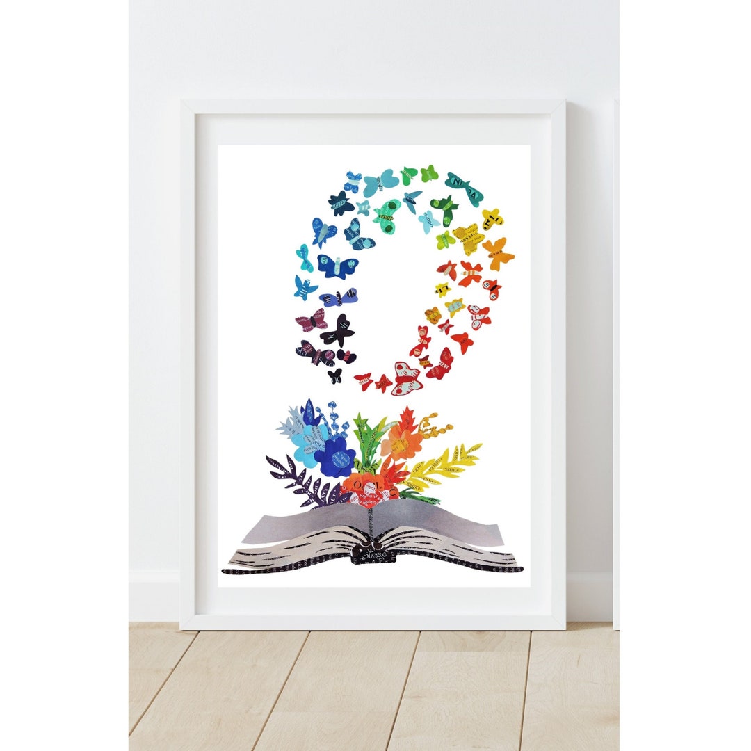 Book Poster Art Print, Book Club Reading Art, Bookish Colorful Collage ...