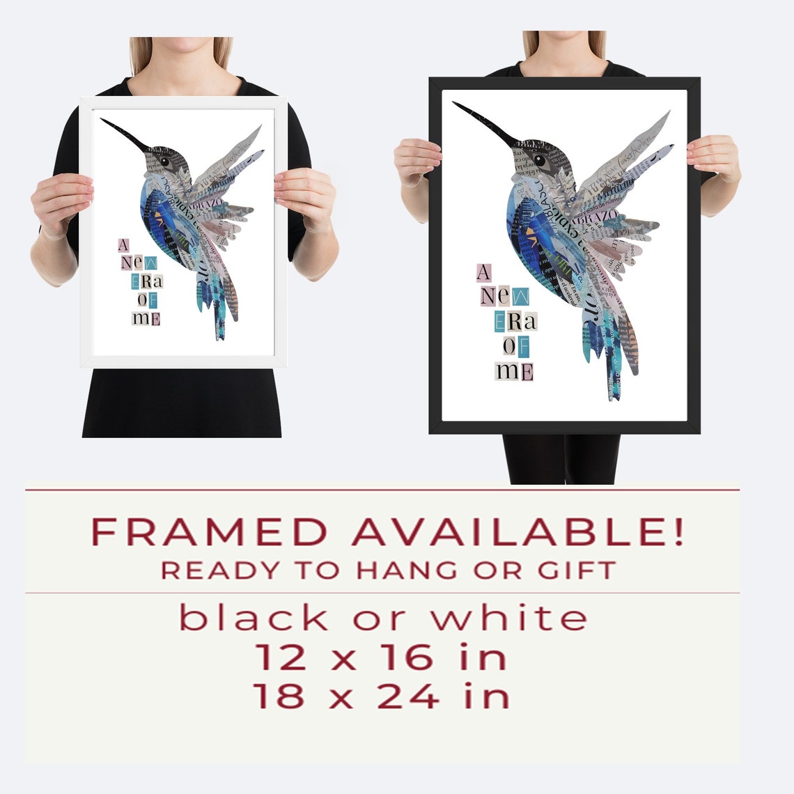 Hummingbird Art as New Beginning Gift, New Chapter Women Empowerment ...