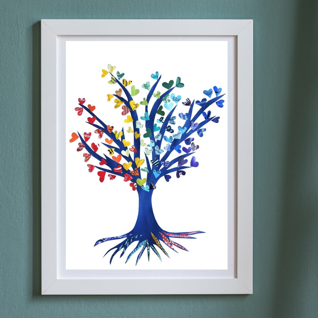 Tree of Life, Colorful Tree Art Print for a Rainbow Nursery Decor ...