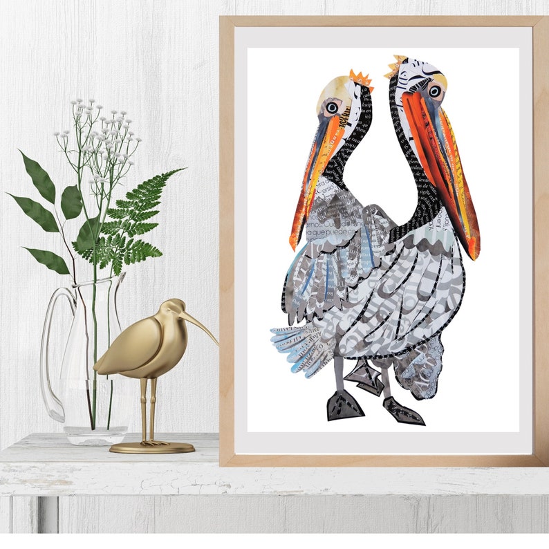 Pelican Art Print, Bird Art for a Nautical Decor, Coastal Wall Art From ...