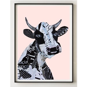 Cow Picture, Collage Wall Art for Rustic Home Decor, Cow Art Print for ...