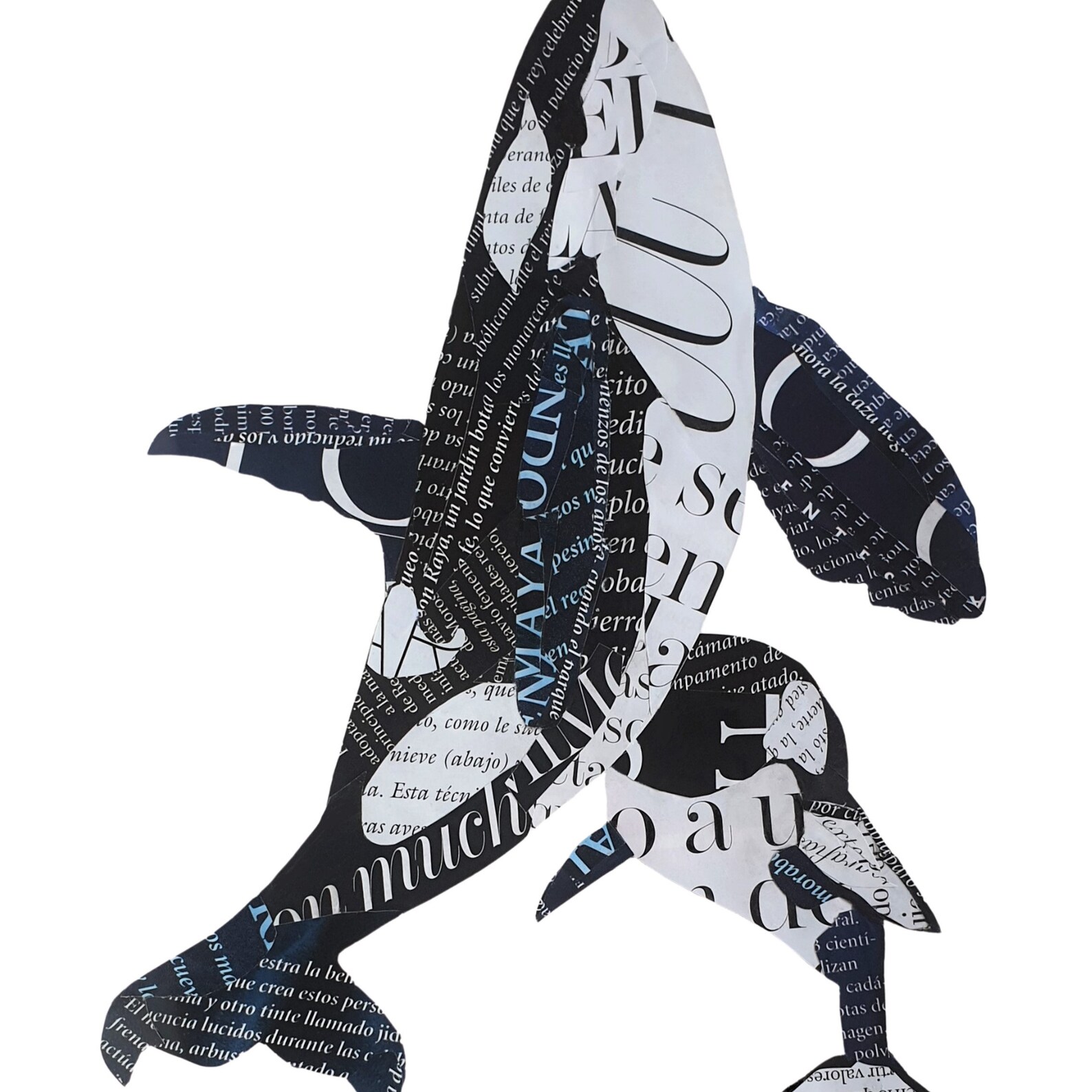 Orca Whale Print, Ocean Wall Art From Unique Collage Artwork, Orca With ...