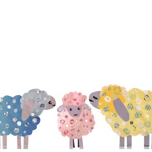 Pastel Cute Sheep Print: Modern Farmhouse Wall Decor & Perfect Gift for ...