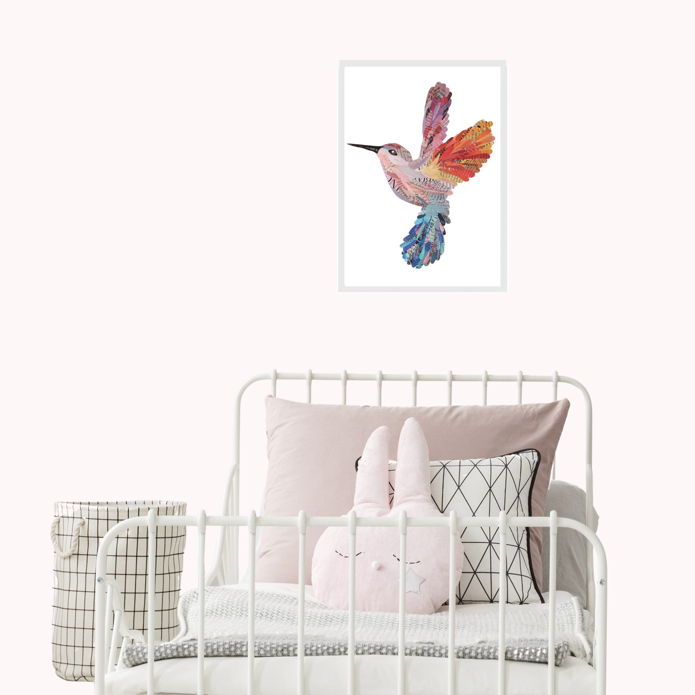 Pink Hummingbird Art as Gift for Her, Bright Bird Art Print From ...