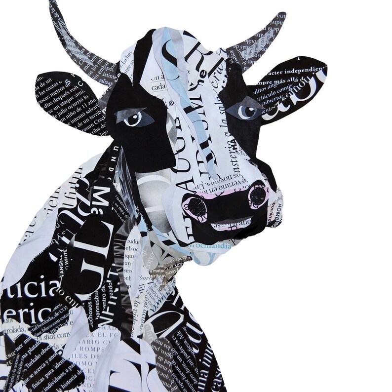 Cow Picture, Collage Wall Art for Rustic Home Decor, Cow Art Print for ...