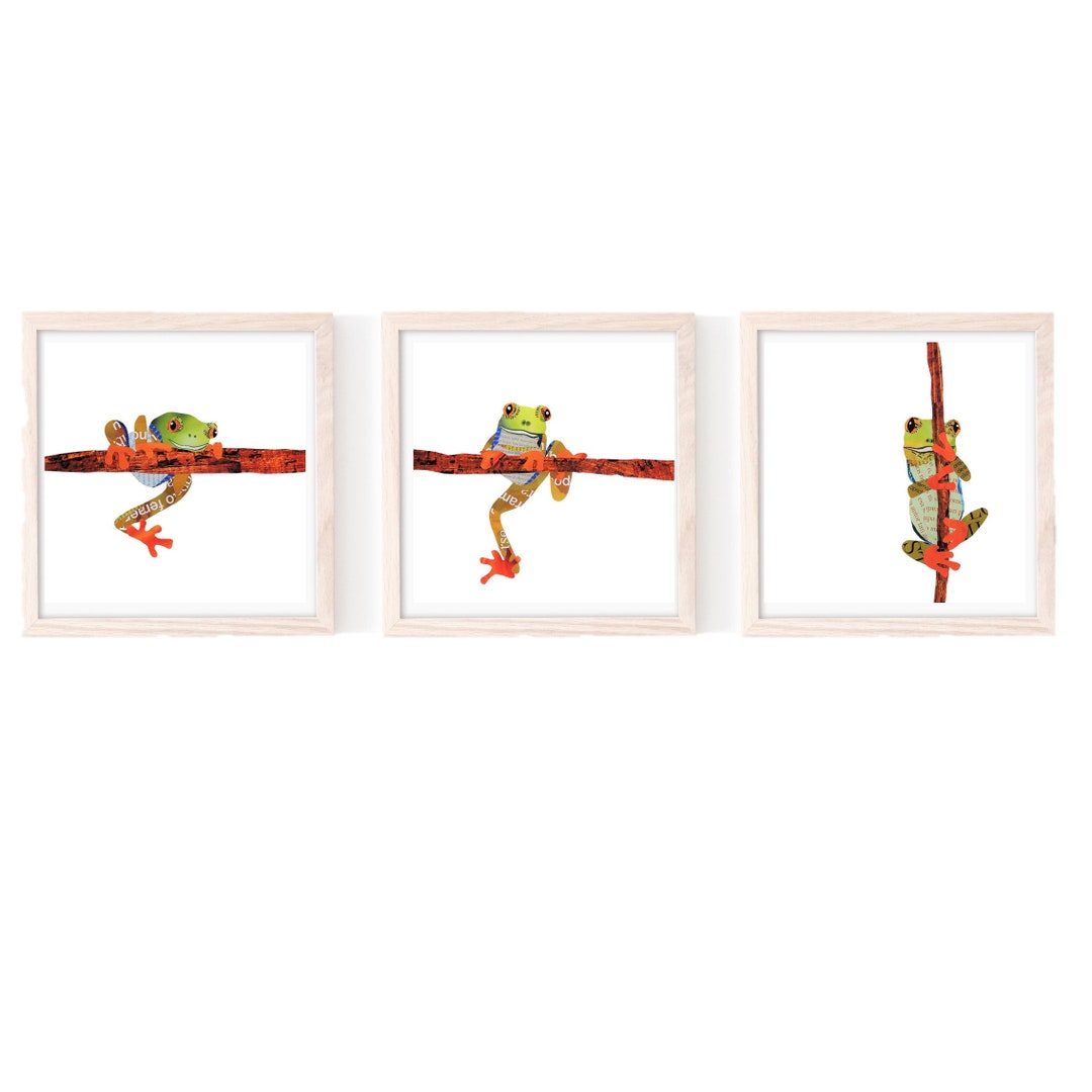 Set of 3 Cute Frog Wall Art Nursery Wall Decor Frog Decor - Etsy