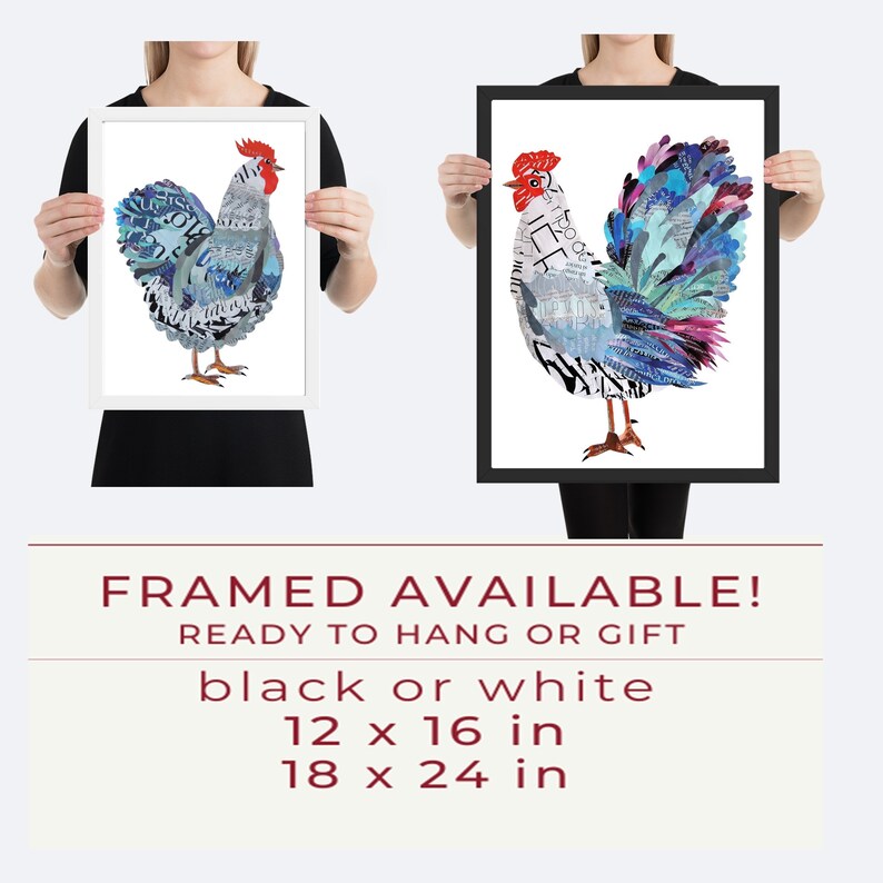Chicken Art for a Modern Farmhouse Wall Decor, Set of 2 Farm Animals ...