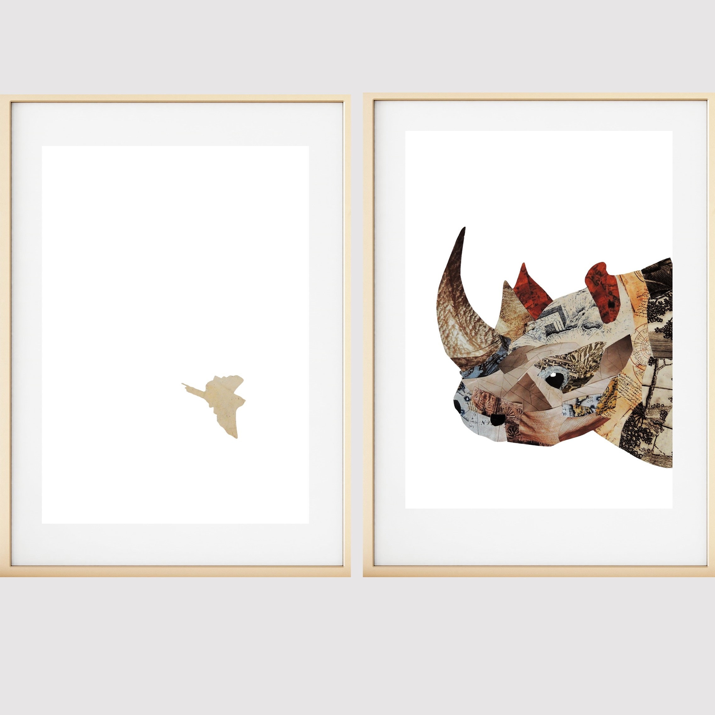 2 Desert Art Prints From Unique Collage Artwork Desert - Etsy