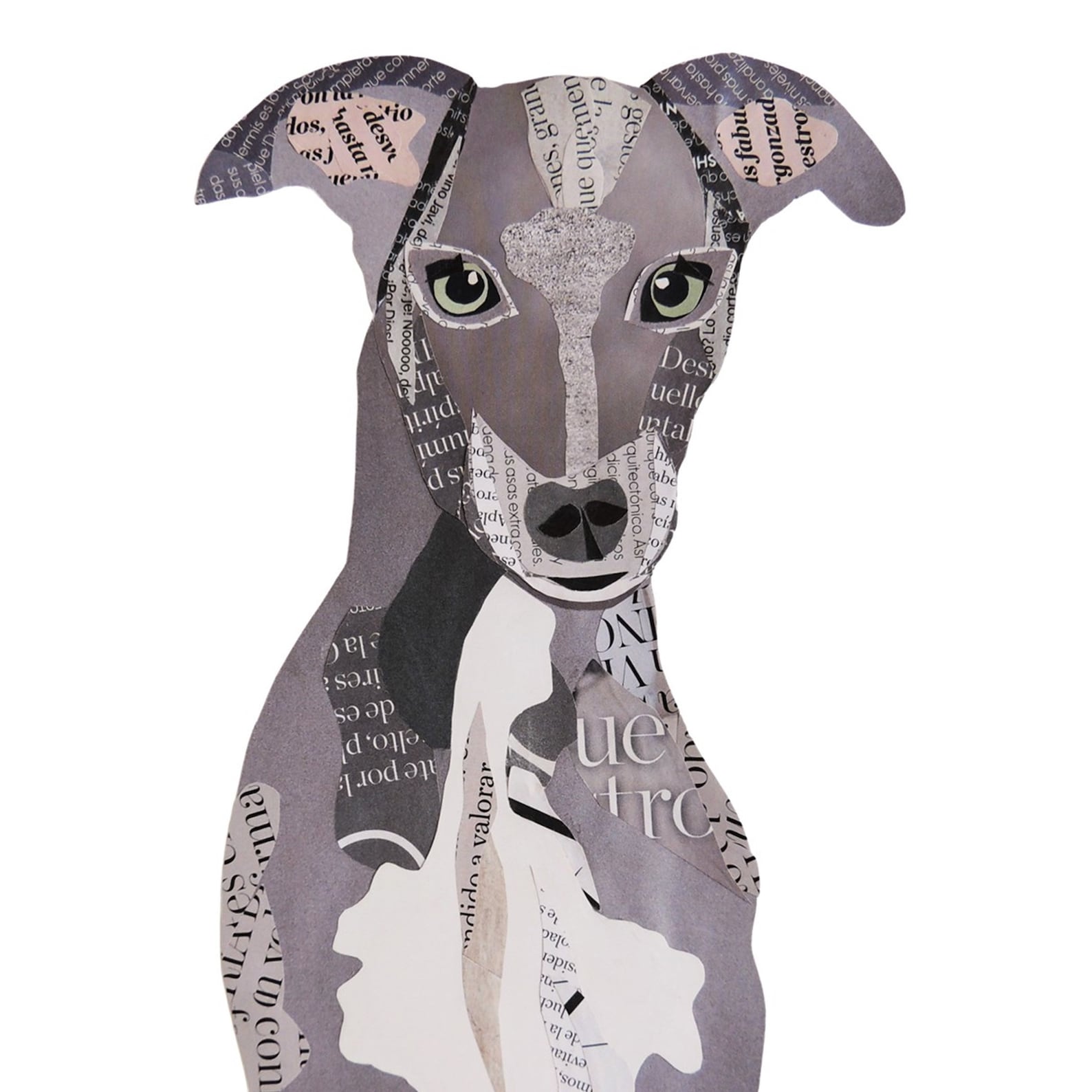 Greyhound Art, Dog Aesthetic Wall Art Collage, Dog Portrait Print Decor ...