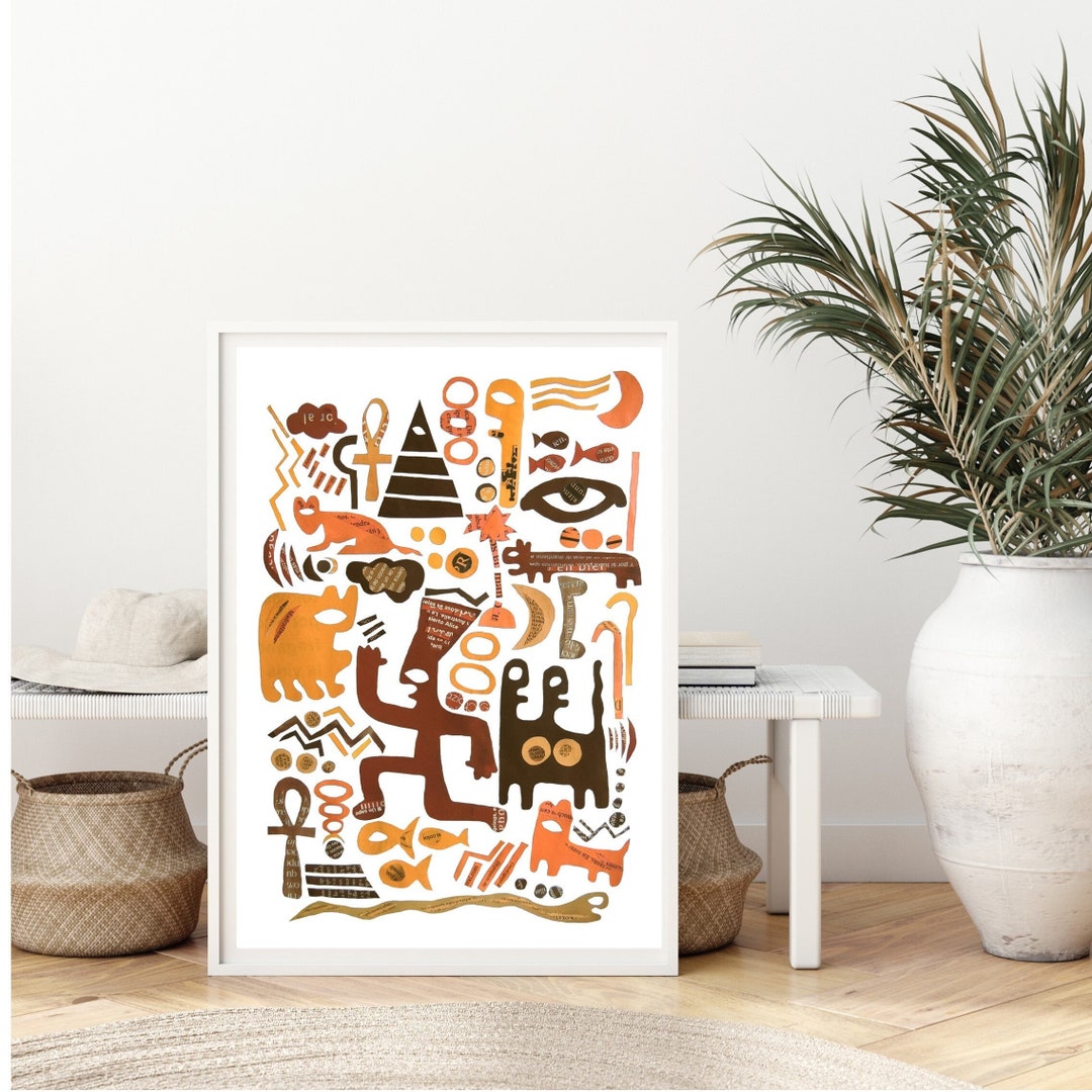 Egyptian Mythology Art Print: Eye of Horus, Pyramid Collage - Etsy