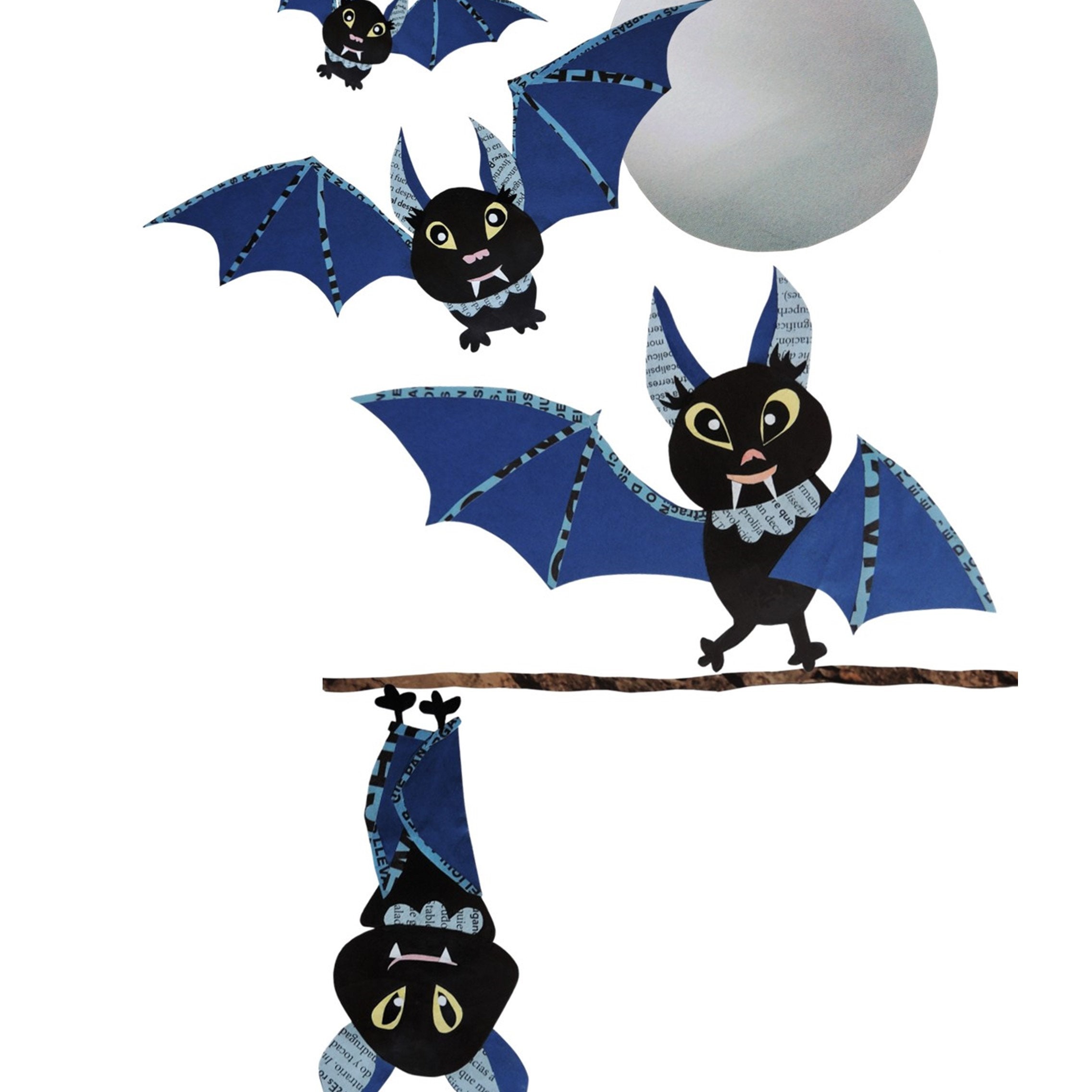 Bat Art Decor Cute Bat Print Cute Halloween Collage - Etsy