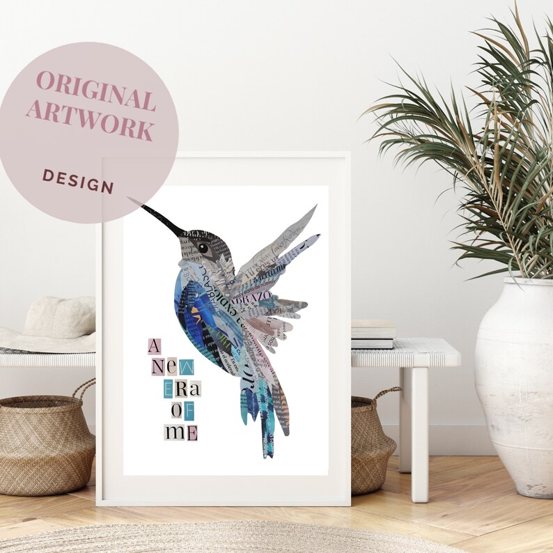 Hummingbird Art as New Beginning Gift, New Chapter Women Empowerment ...
