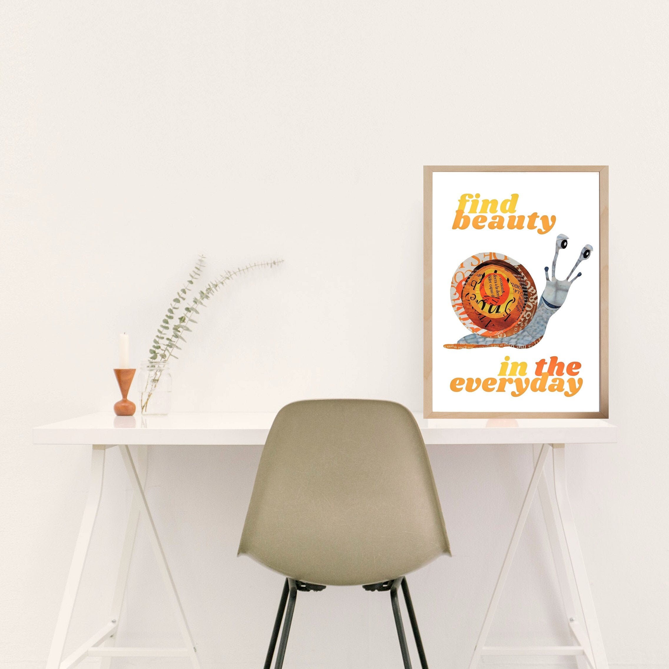 Cute Snail Print, Kids Quotes Wall Art From Collage Artwork ...