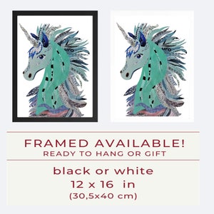 Mythical Creature Fantasy Art Print, Unicorn Wall Art as Girl Room ...