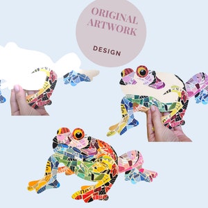 Colorful Frog Art Print: Mosaic Collage Wall Decor - Etsy