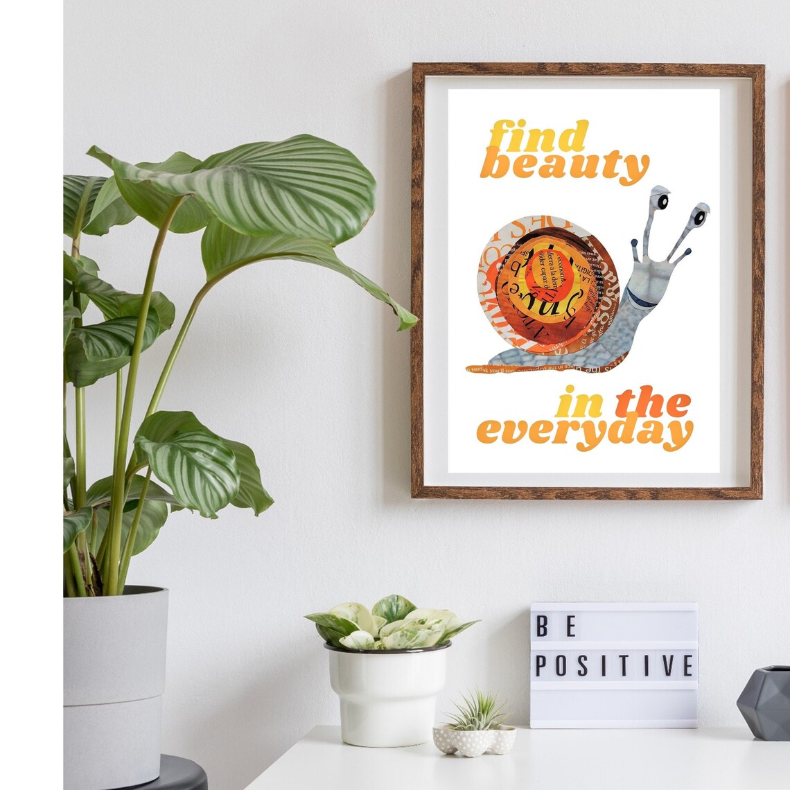 Cute Snail Print, Kids Quotes Wall Art From Collage Artwork ...