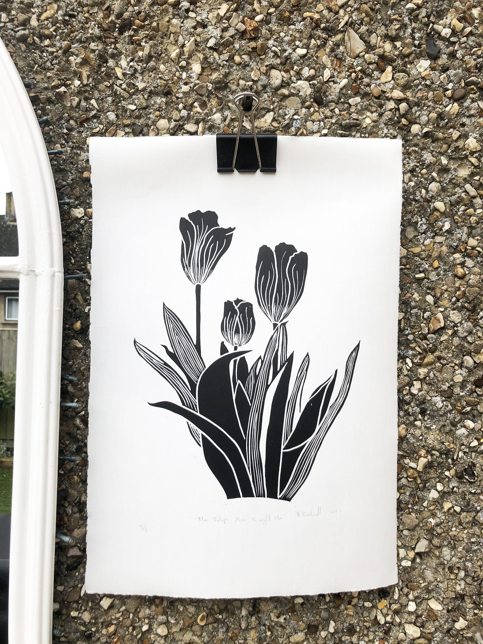 The Tulips You Bought Me Nature Lino Print Floral Art Wall Art Plant ...