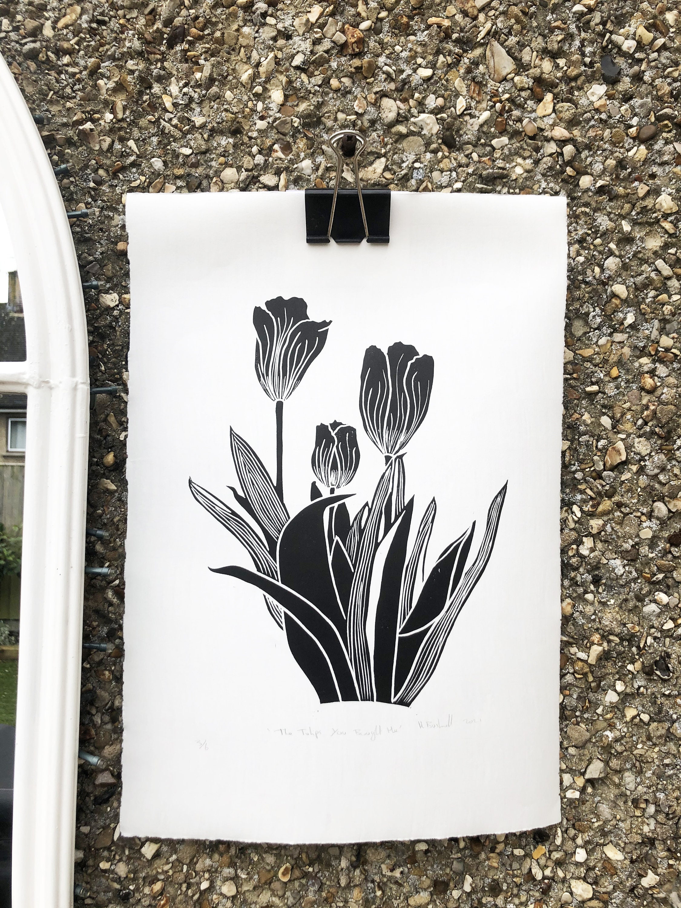 The Tulips You Bought Me Nature Lino Print Floral Art Wall Art Plant ...