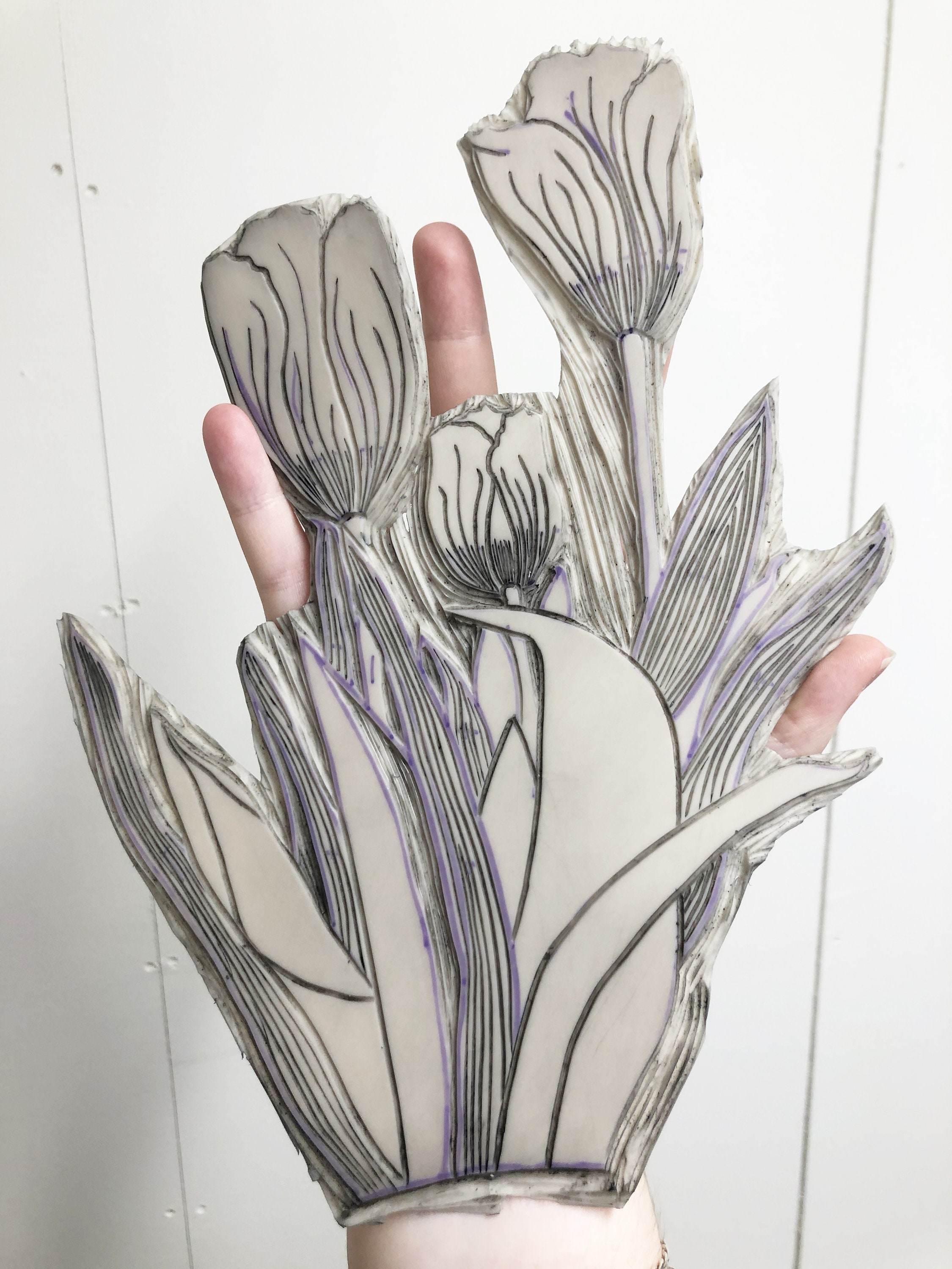 The Tulips You Bought Me Nature Lino Print Floral Art Wall Art Plant ...