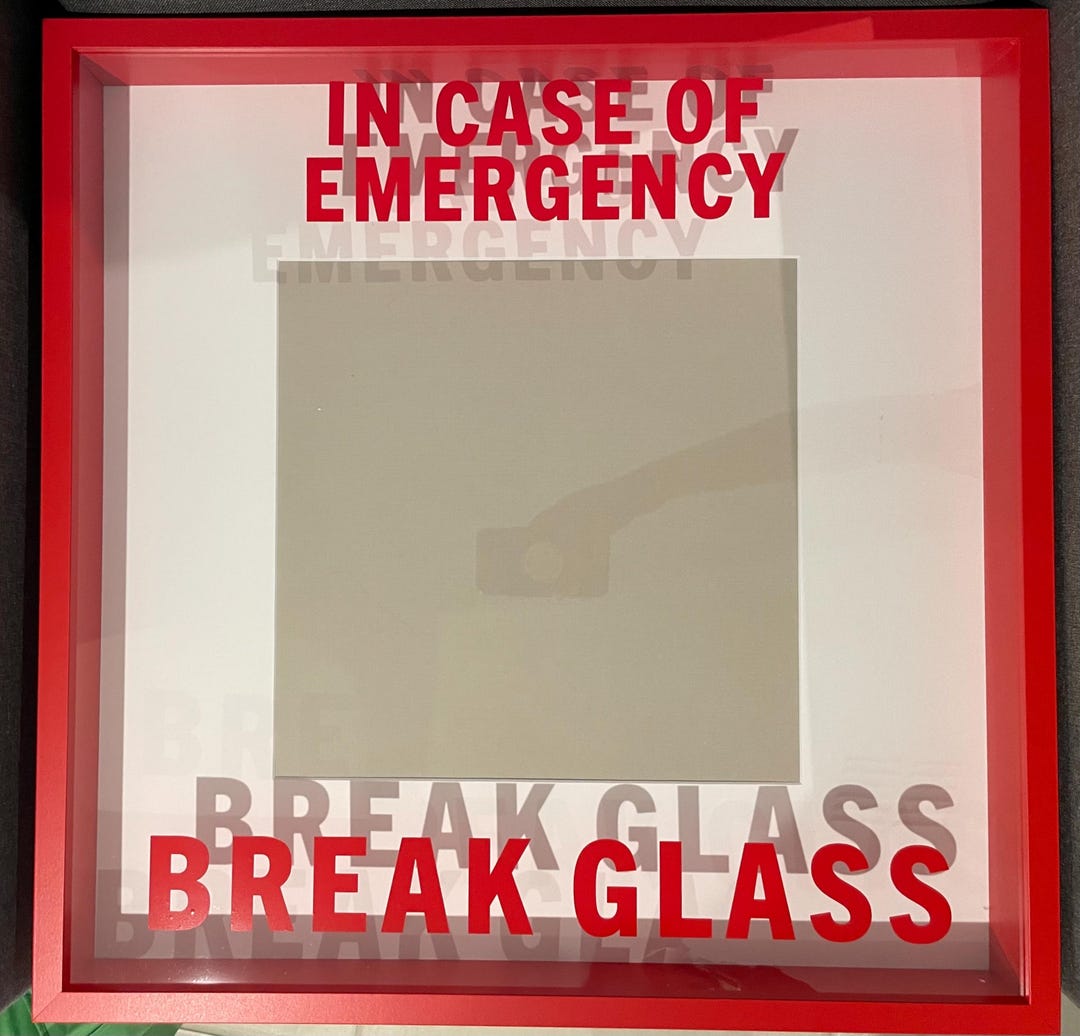 LARGE - in Case of Emergency Break Glass | Fill-your-own Emergency ...