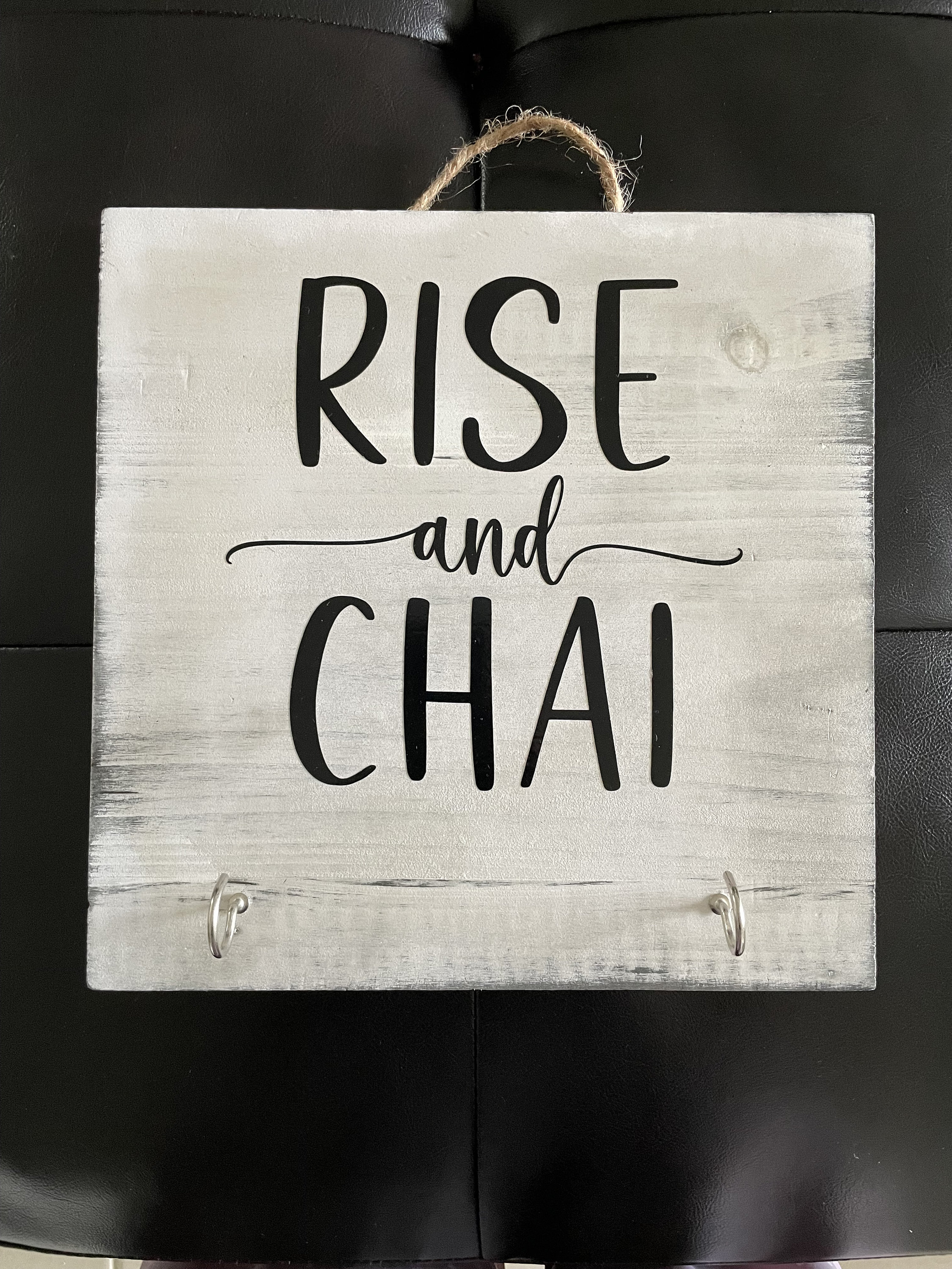 Rise and Chai Teacup Holder Chai Sign With Hooks - Etsy