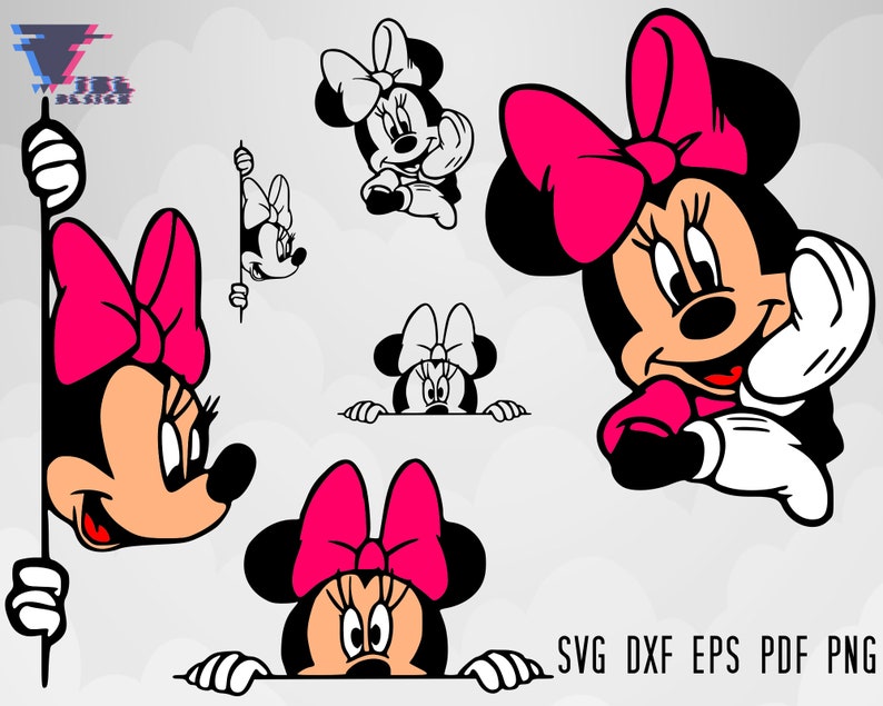 Minnie Mickey Mouse Peeking Svg