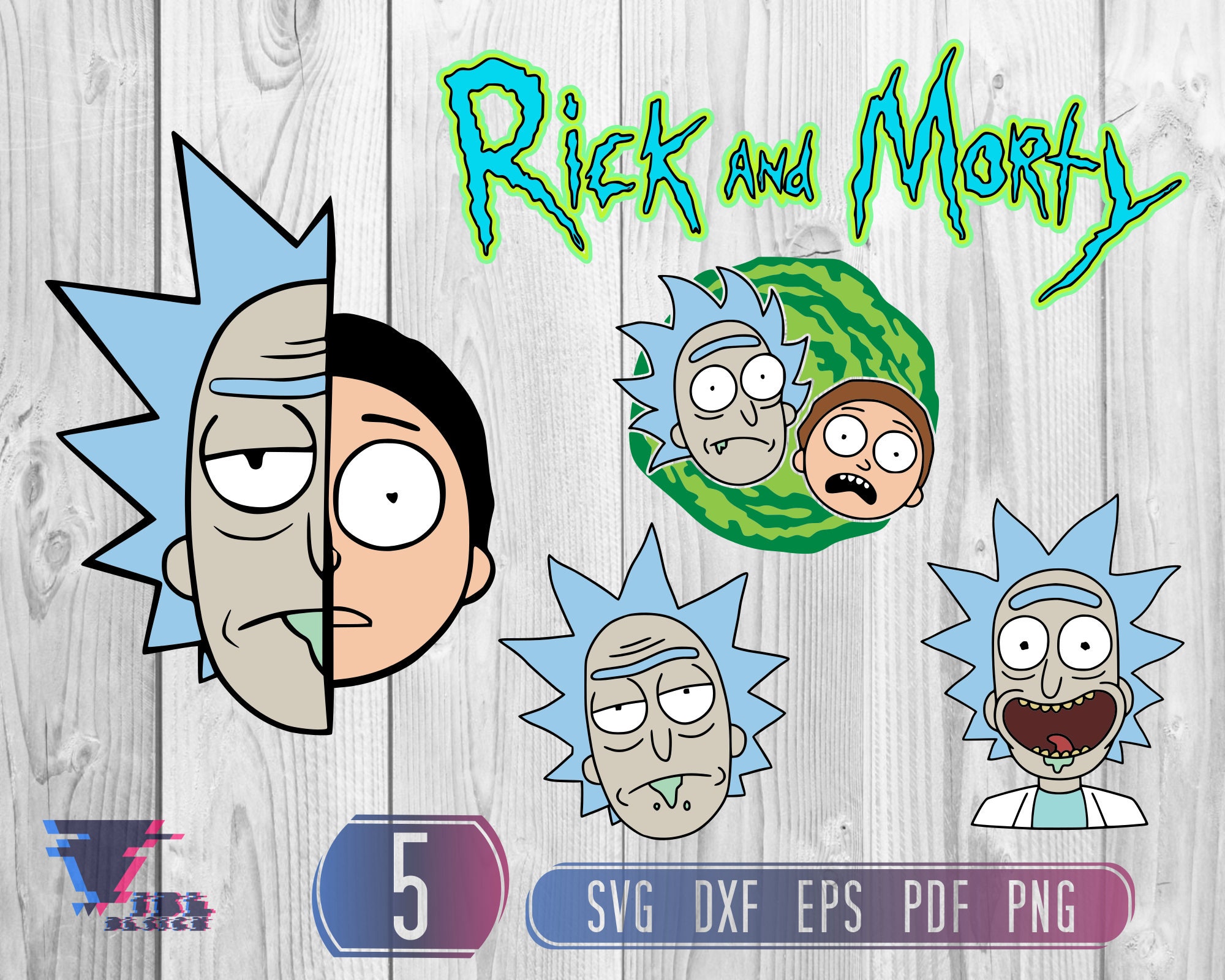 Rick and Morty Svg Layered Cartoon Svg Rick and Morty | Etsy
