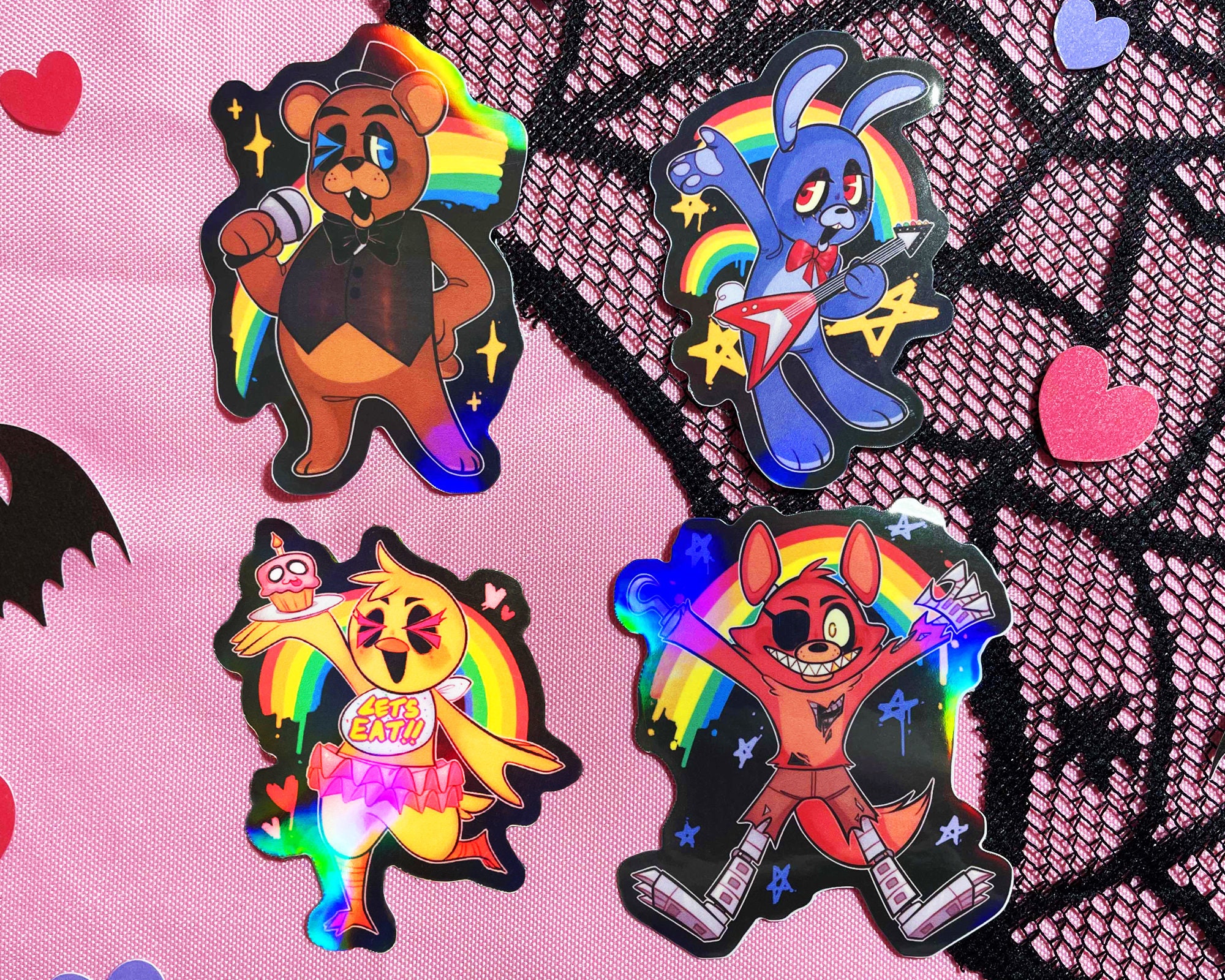 FNAF Friends 3 Holographic Sticker - Etsy