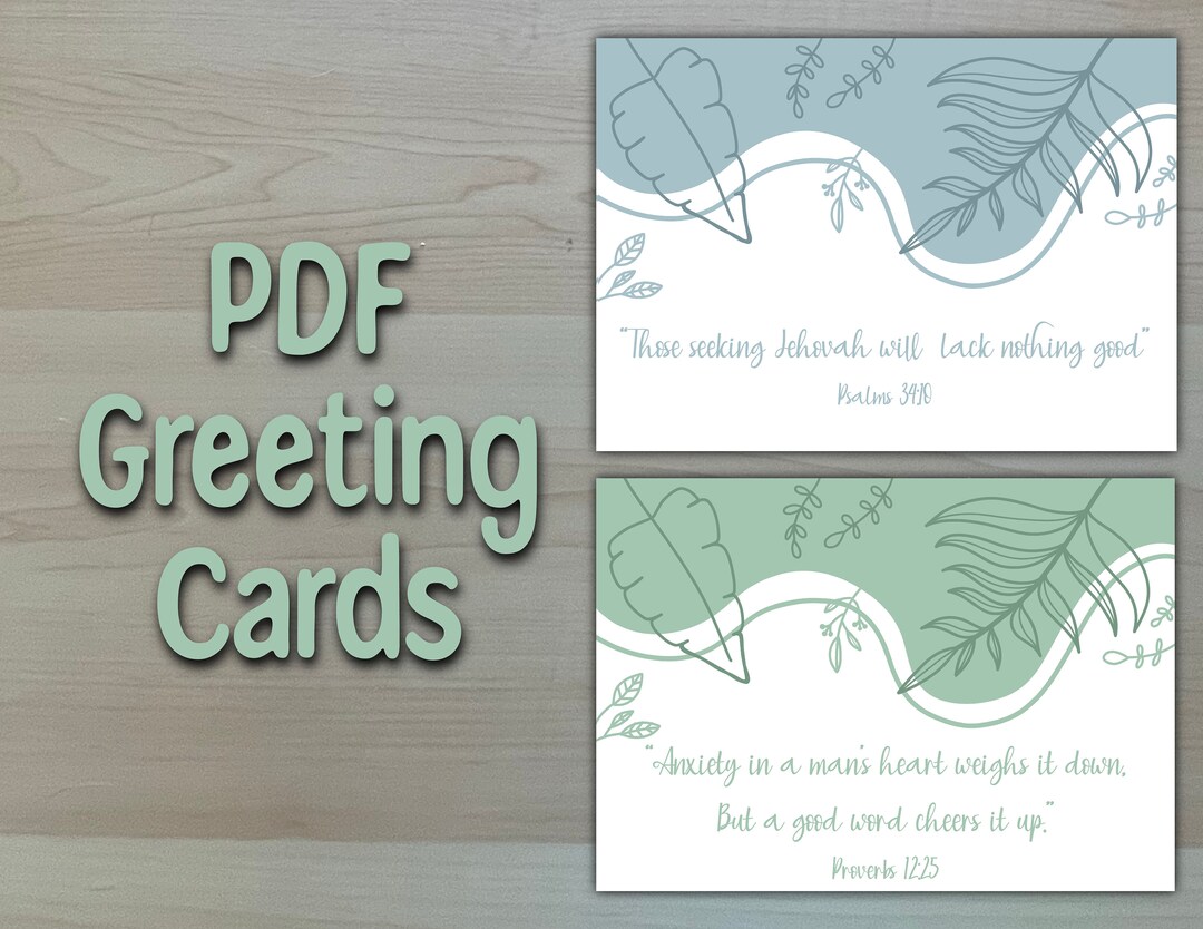 JW Greeting Cards Pdf, Printable Card, Jehovah's Witness Card, Pdf ...